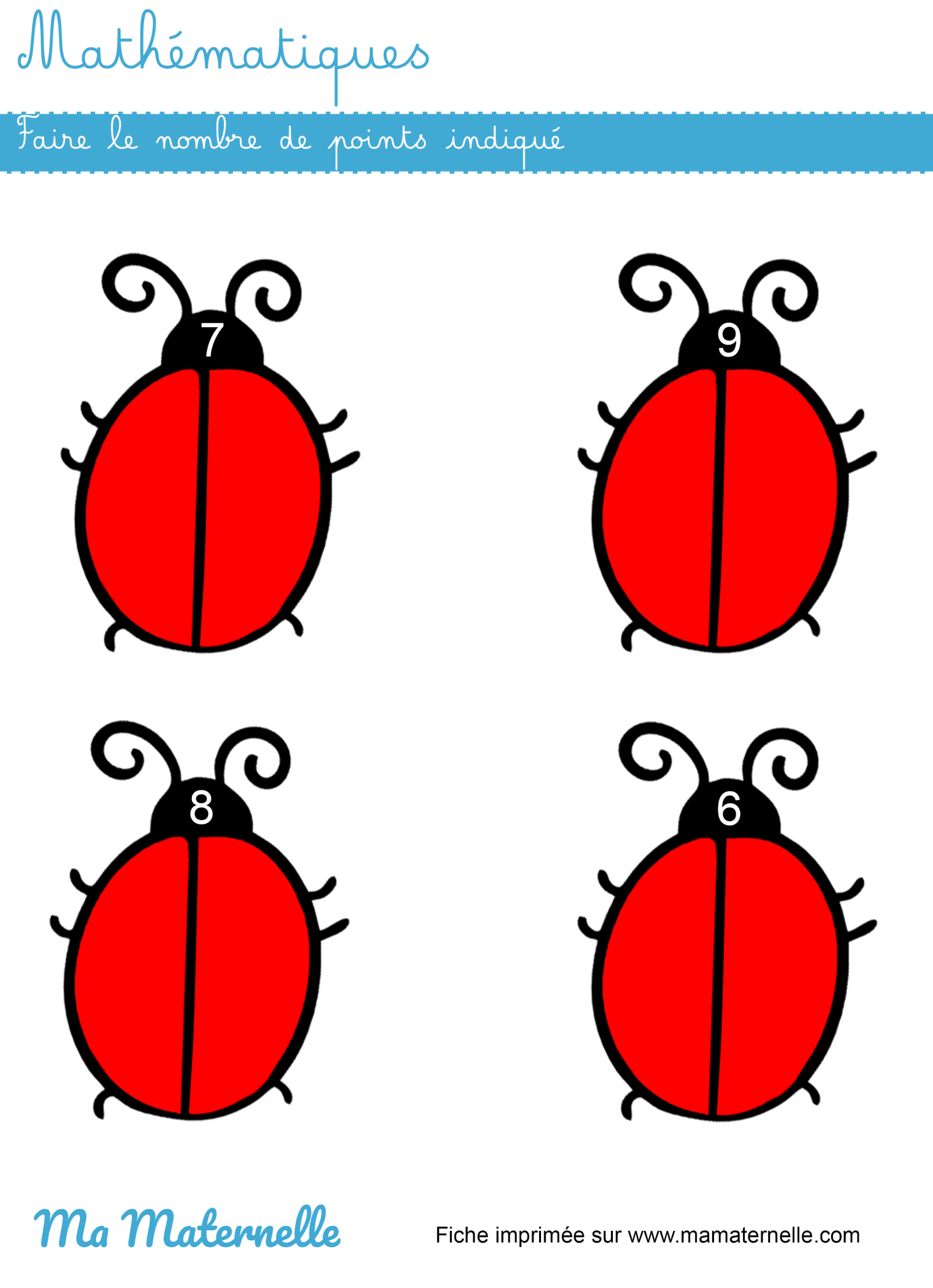 Mathématiques : faire le nombre de points indiqué - Ma Maternelle