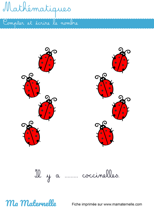 Mathématiques : compter et écrire le nombre - Ma Maternelle