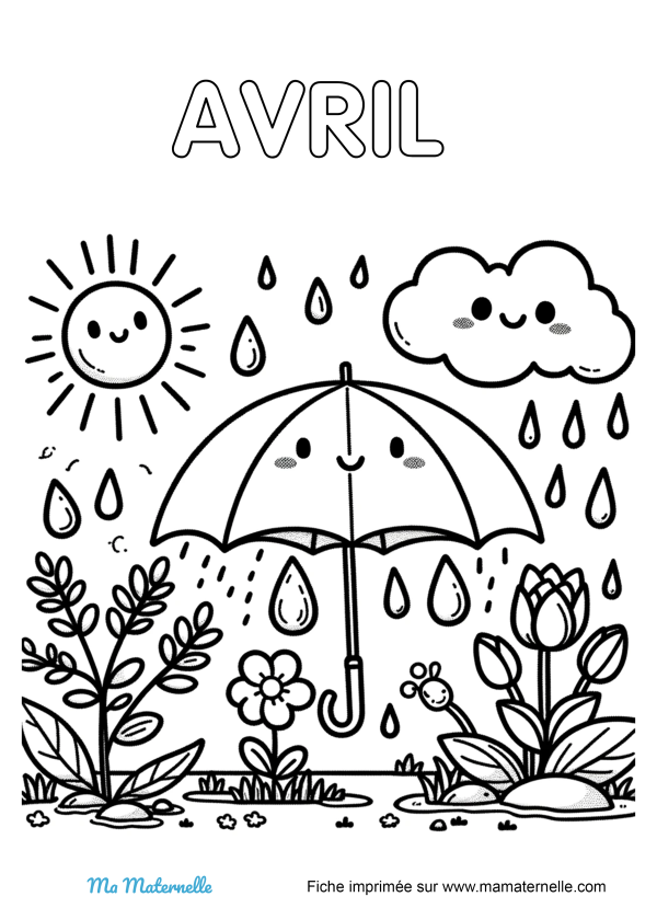 Coloriage du mois d'Avril - Ma Maternelle