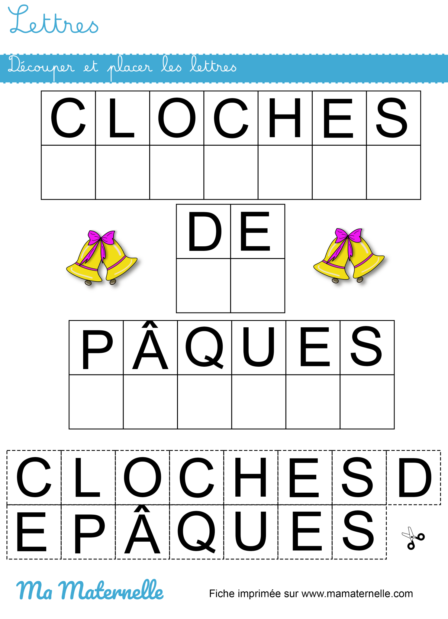 Lettres : découper et placer - Ma Maternelle
