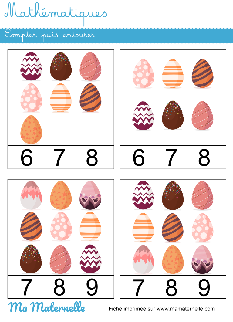 Mathématiques : compter puis entourer - Ma Maternelle