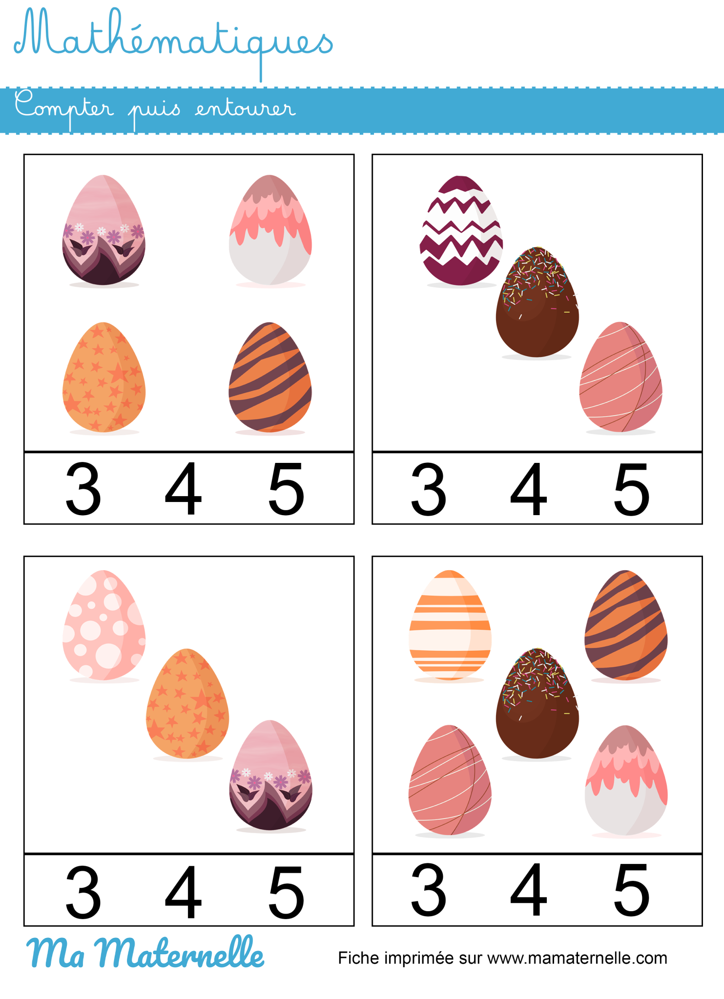 Mathématiques : compter puis entourer - Ma Maternelle