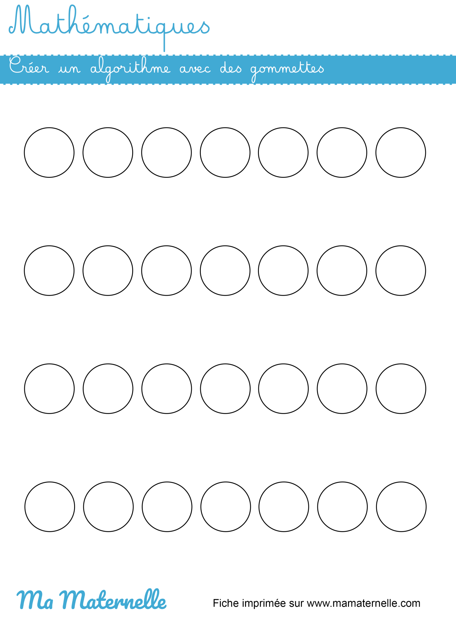 Mathématiques : créer un algorithme avec des gommettes - Ma Maternelle