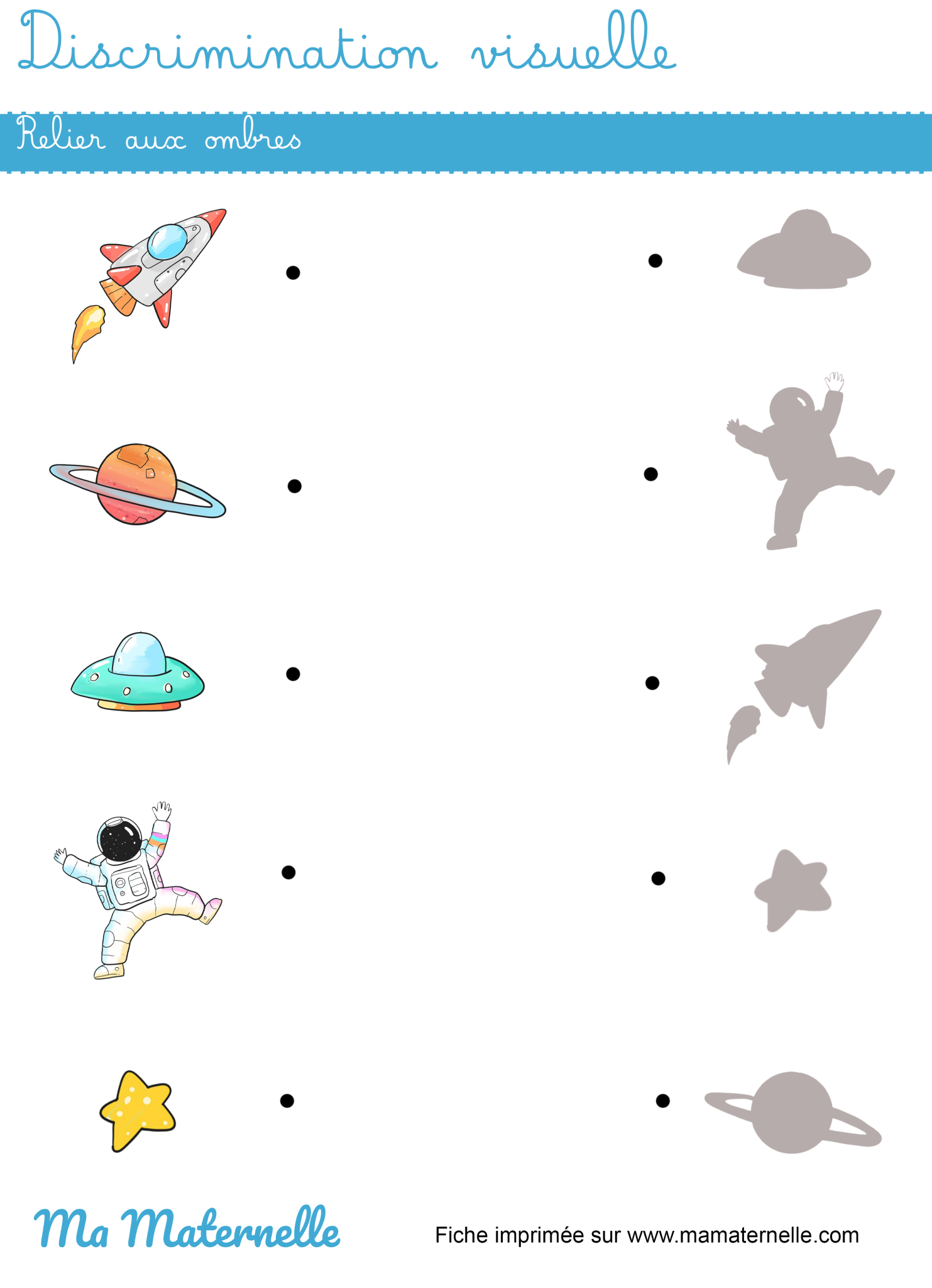 Discrimination visuelle : relier aux ombres - Ma Maternelle
