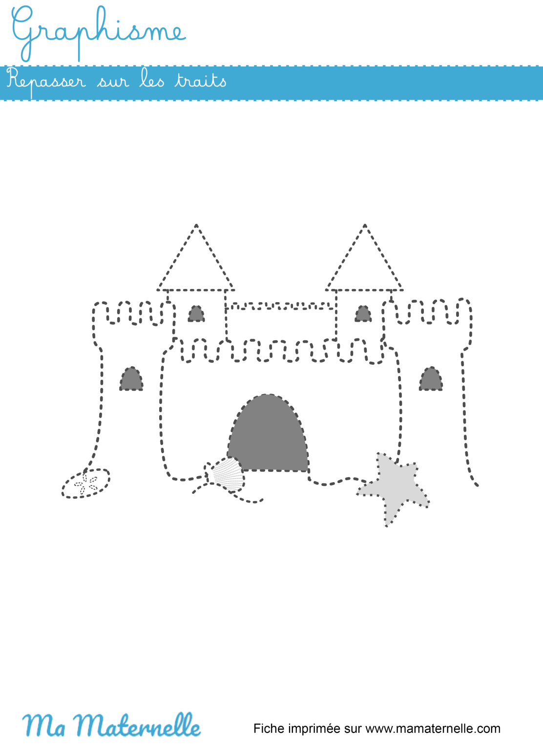 Graphisme : repasser sur les traits - Ma Maternelle