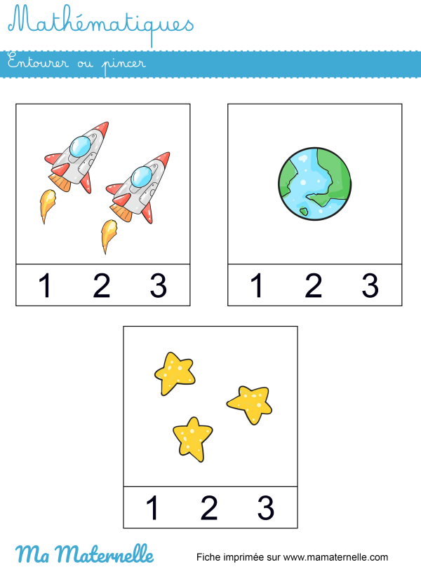 Mathématiques : entourer ou pincer - Ma Maternelle