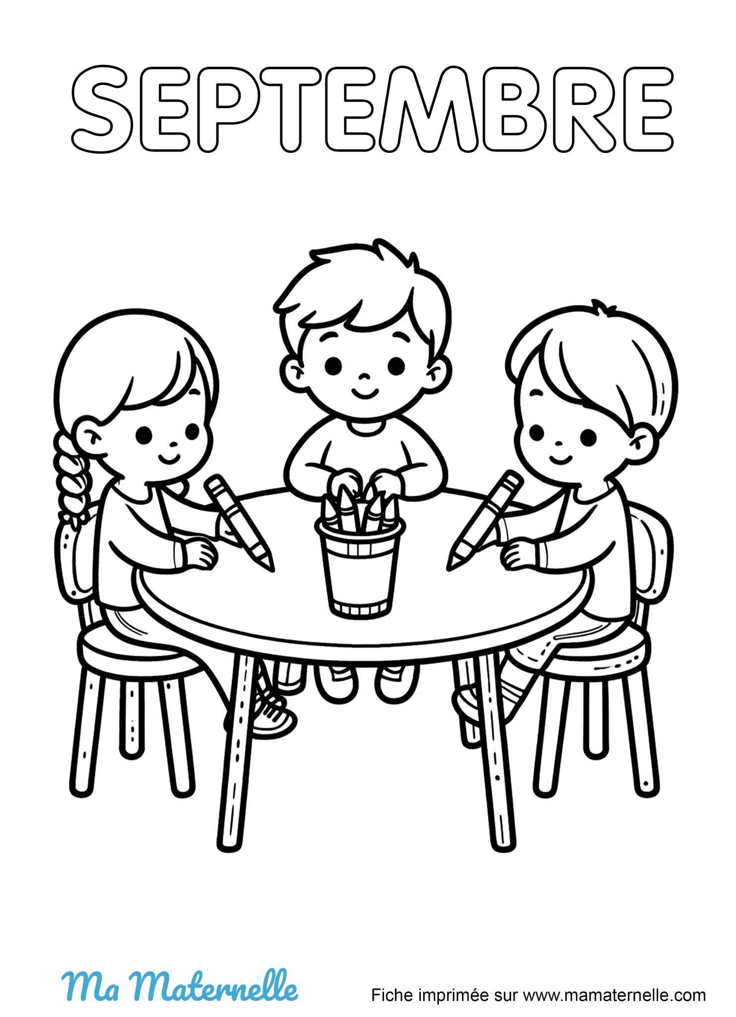 Coloriage du mois de septembre - Ma Maternelle
