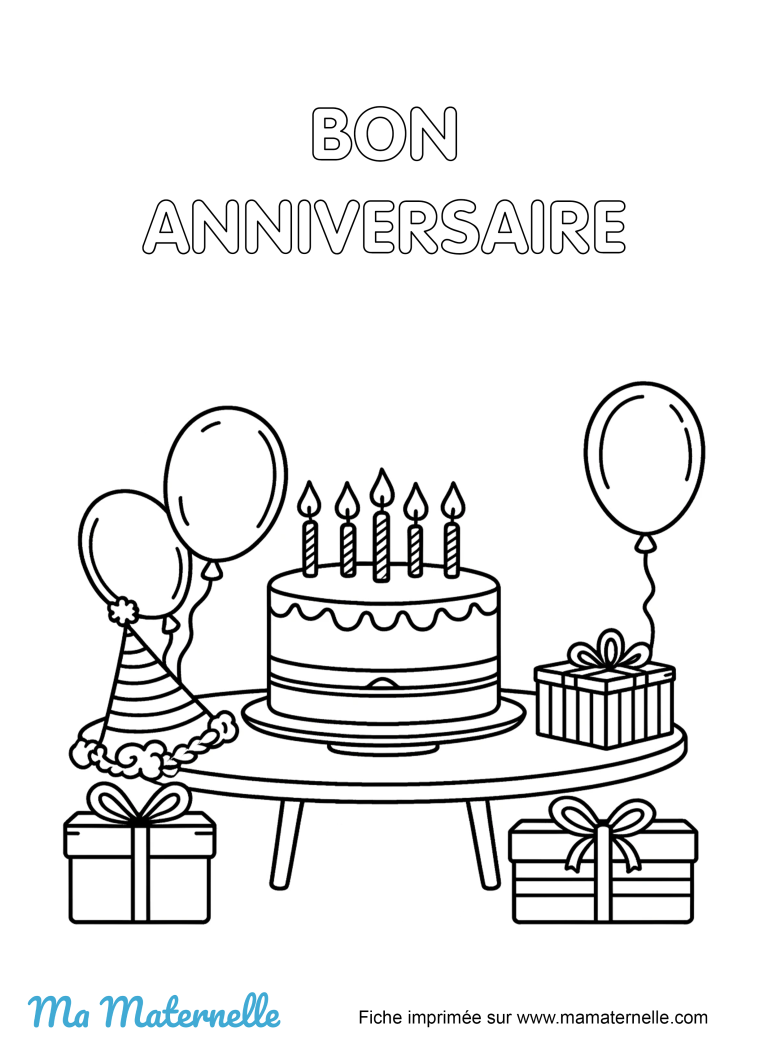 Coloriage bon anniversaire - Ma Maternelle