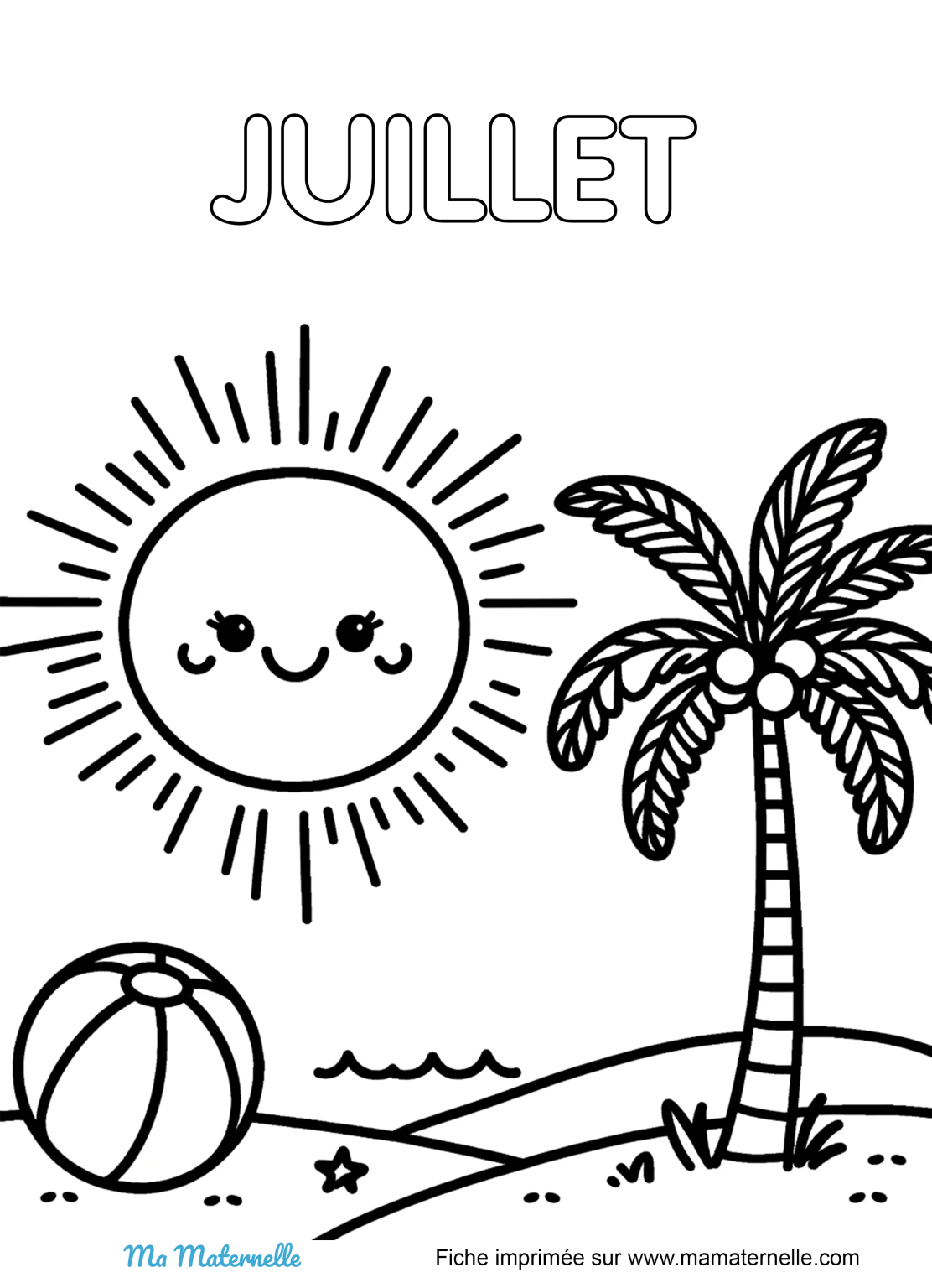 Coloriage du mois de juillet - Ma Maternelle