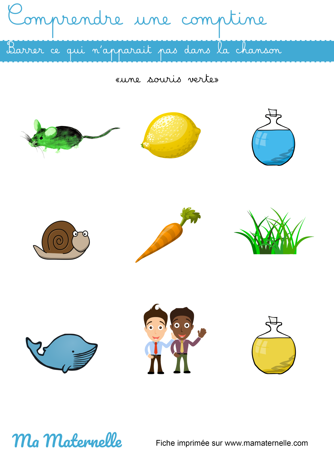Comprendre une comptine : une souris verte - Ma Maternelle
