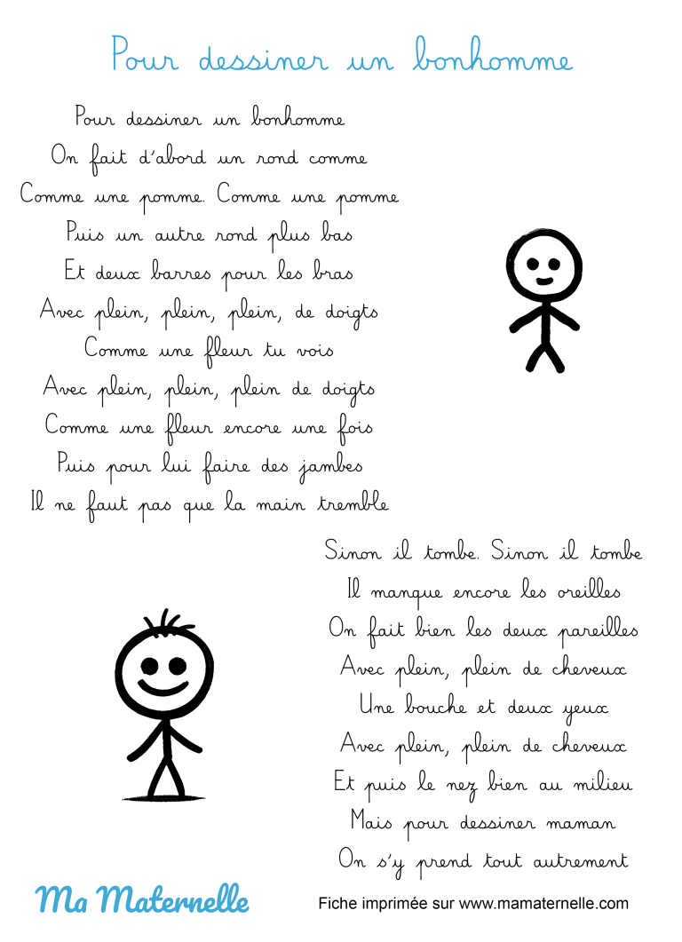 Chanson : pour dessiner un bonhomme - Ma Maternelle Chanson : pour dessiner un bonhomme - Ma Maternelle