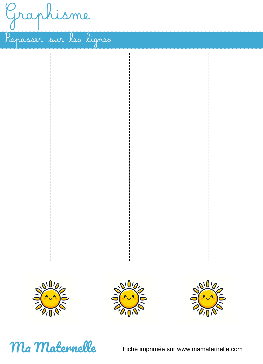 Graphisme : repasser sur les lignes - Ma Maternelle