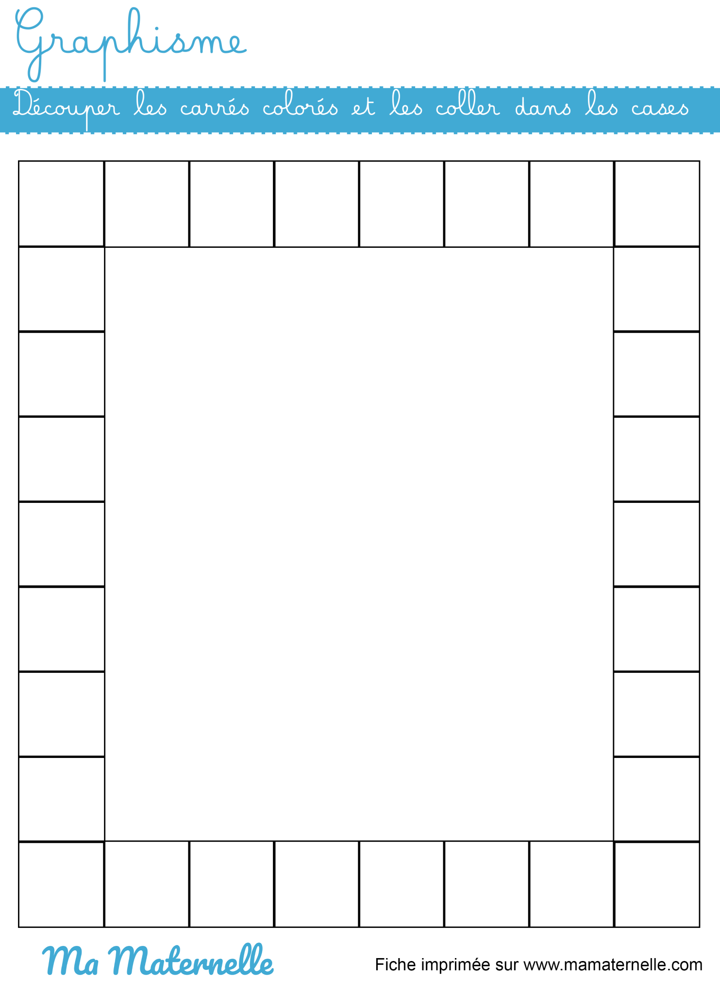 Graphisme : découper les carrés - Ma Maternelle