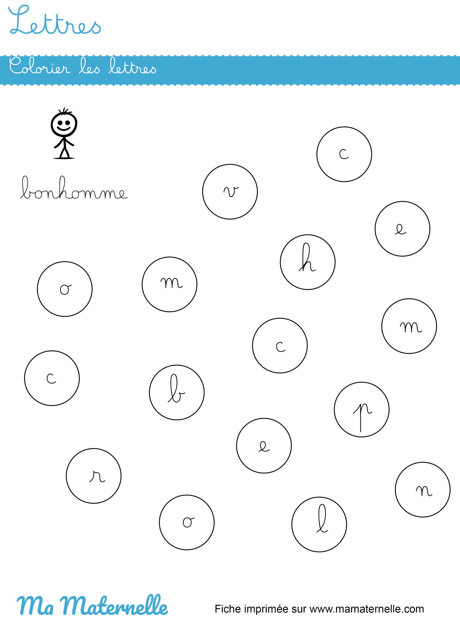 Lettres : chercher et entourer les lettres - Ma Maternelle