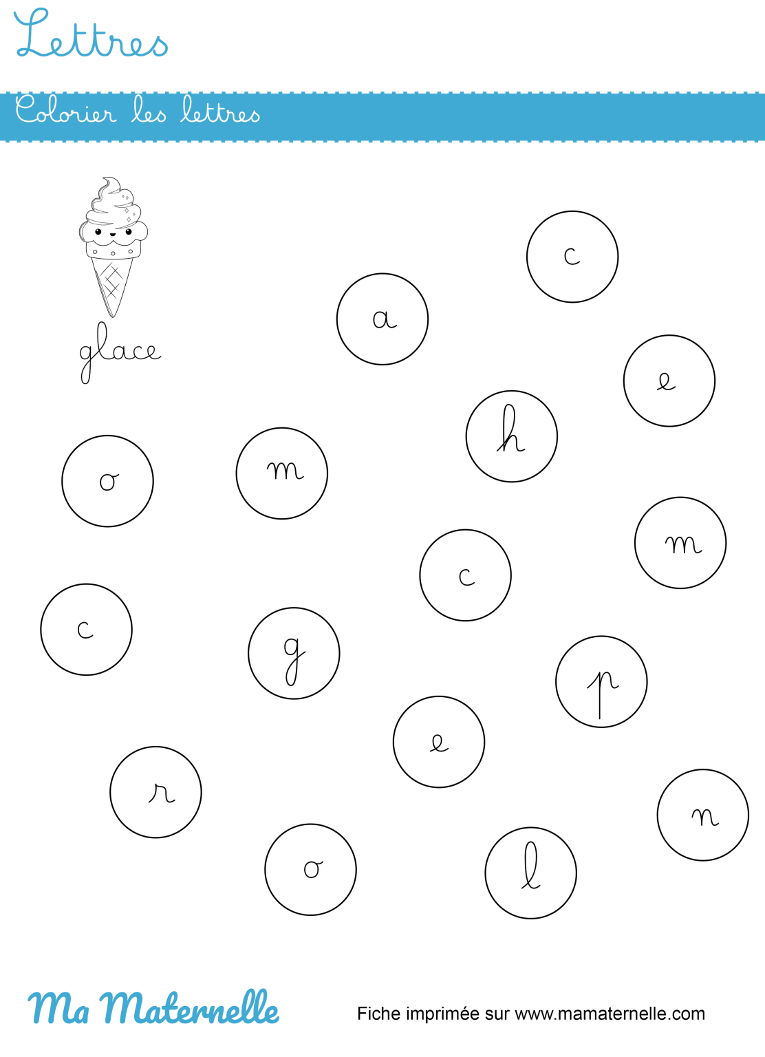 Lettres : colorier les lettres - Ma Maternelle