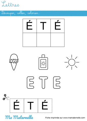 Lettres : découper, coller, colorier - Ma Maternelle