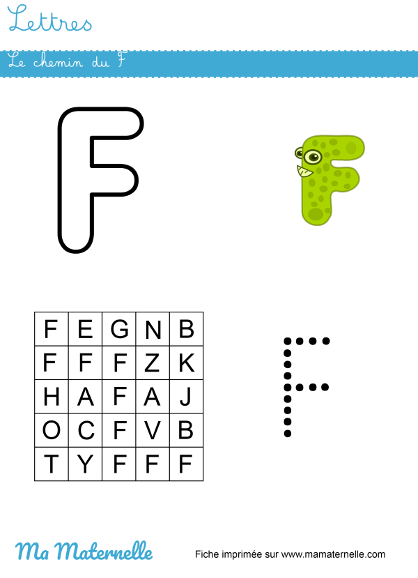 Lettres : le chemin du F - Ma Maternelle