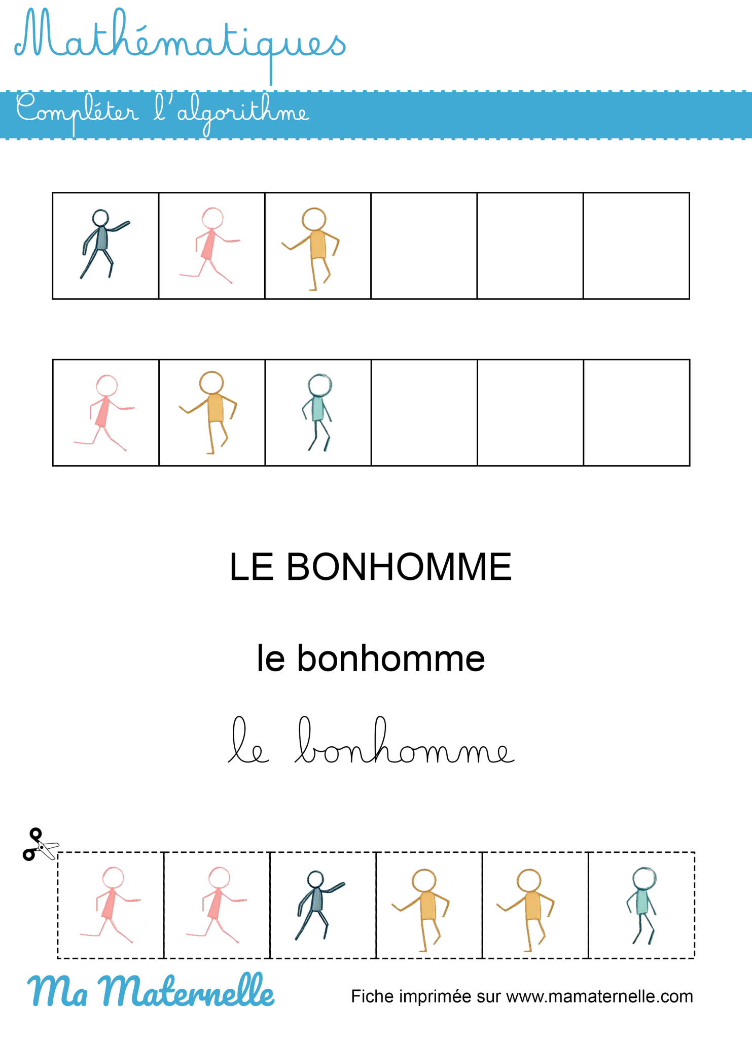 Mathématiques : compléter l'algorithme - Ma Maternelle