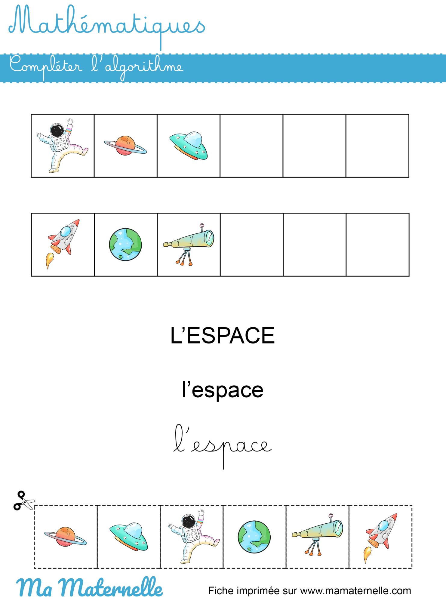 Mathématiques : compléter l'algorithme - Ma Maternelle