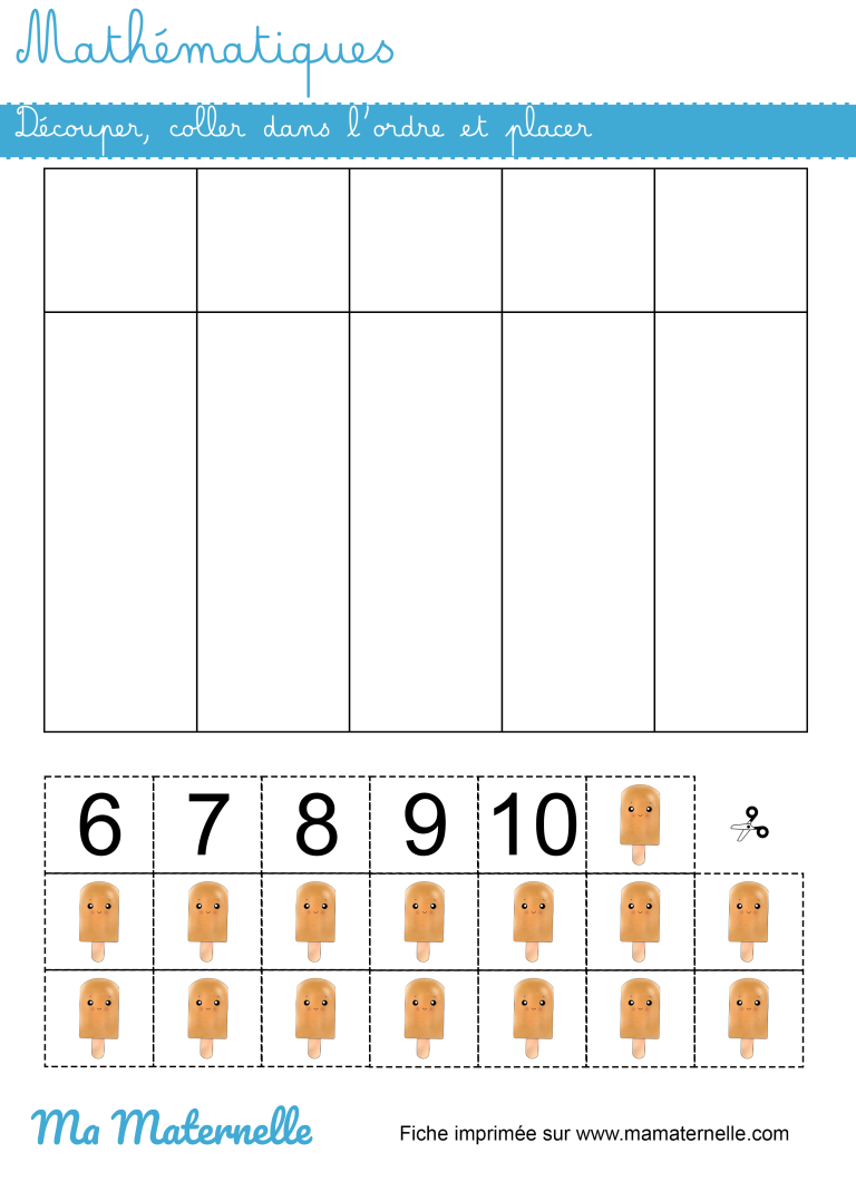 Mathématiques : découper et placer - Ma Maternelle
