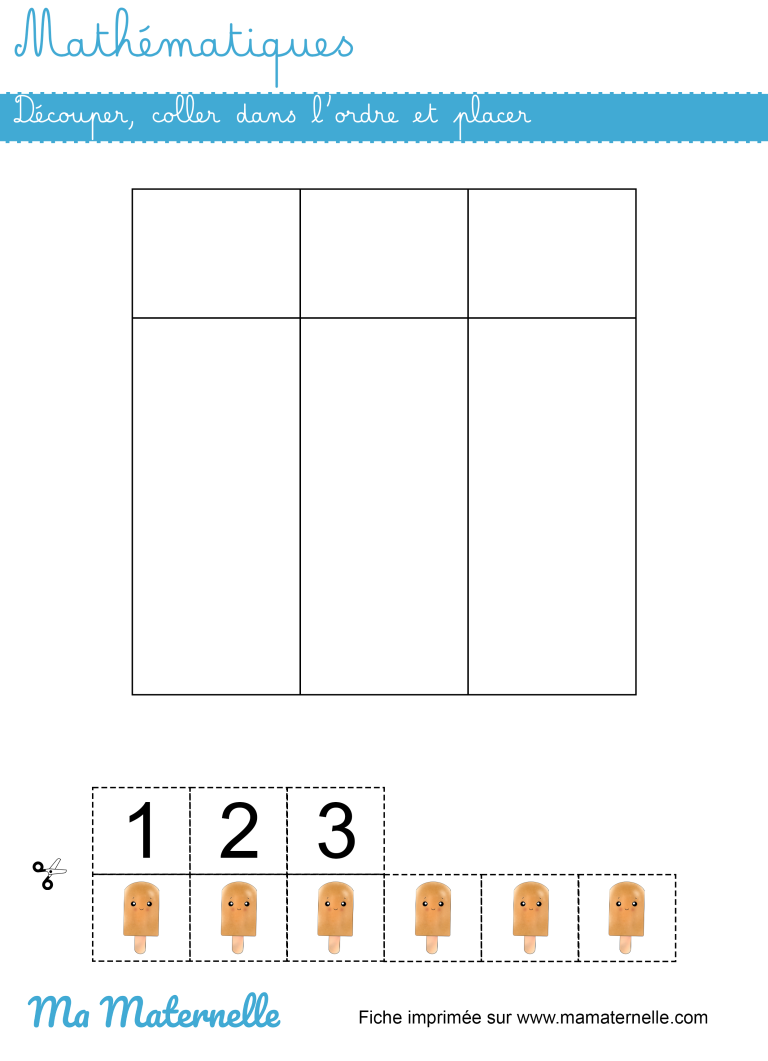 Mathématiques : découper et placer - Ma Maternelle