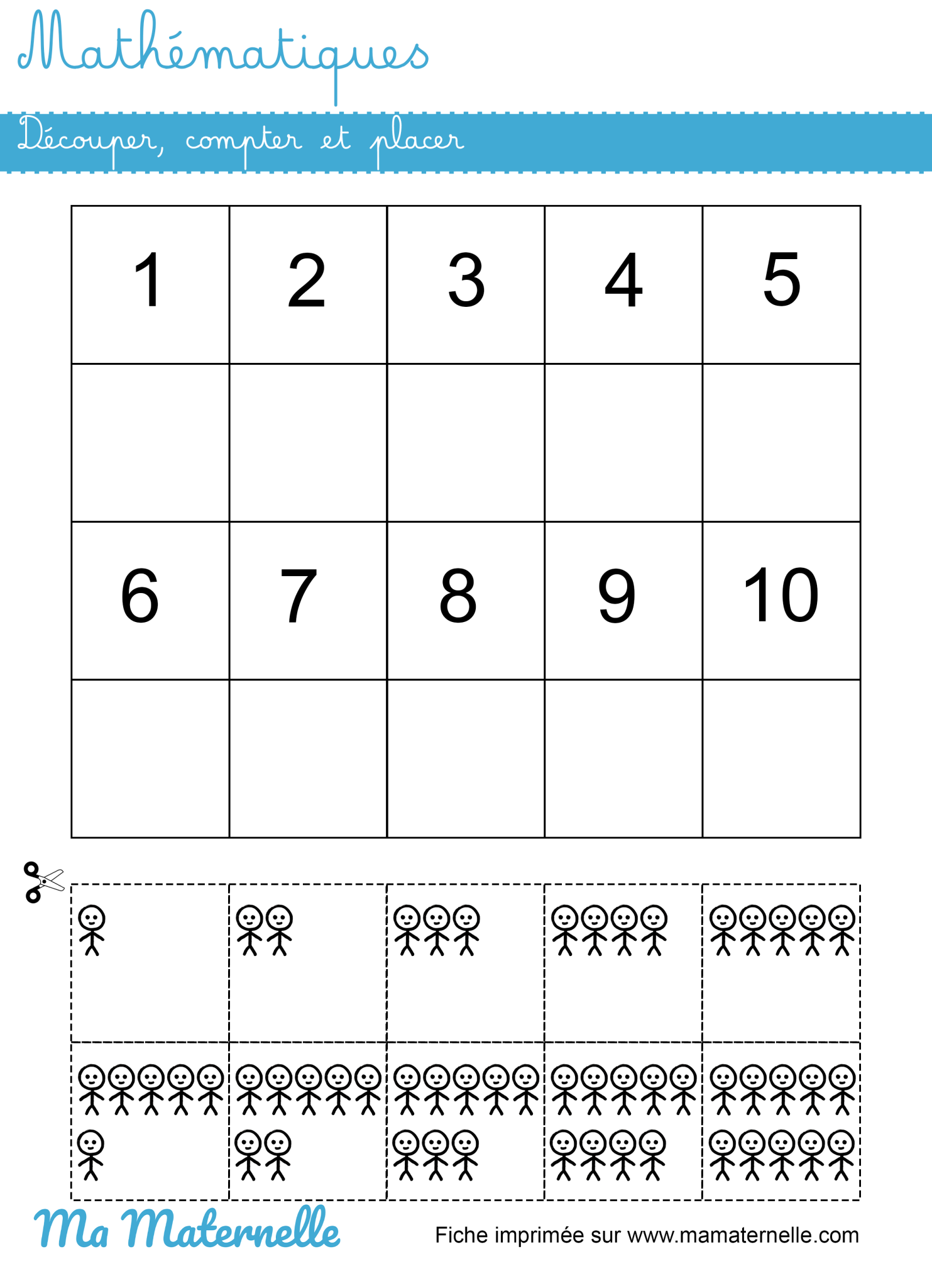 Mathématiques : découper, compter, placer - Ma Maternelle