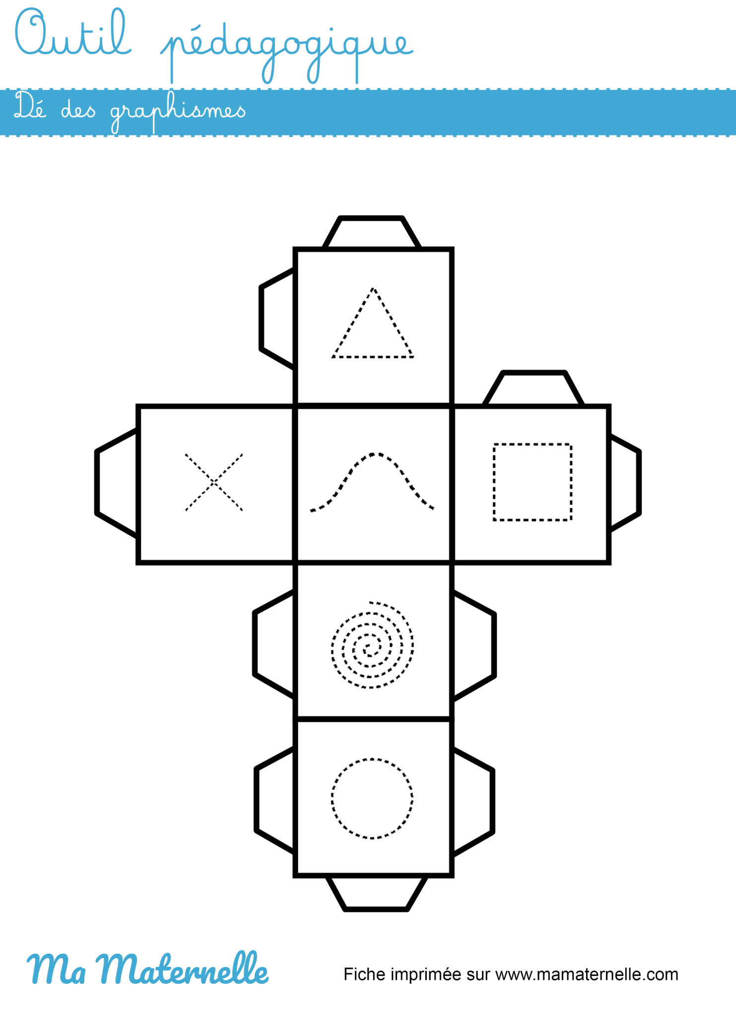 Outil pédagogique : dé des graphismes - Ma Maternelle