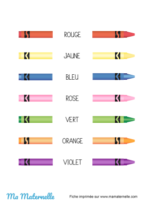 Outil pédagogique : les couleurs - Ma Maternelle