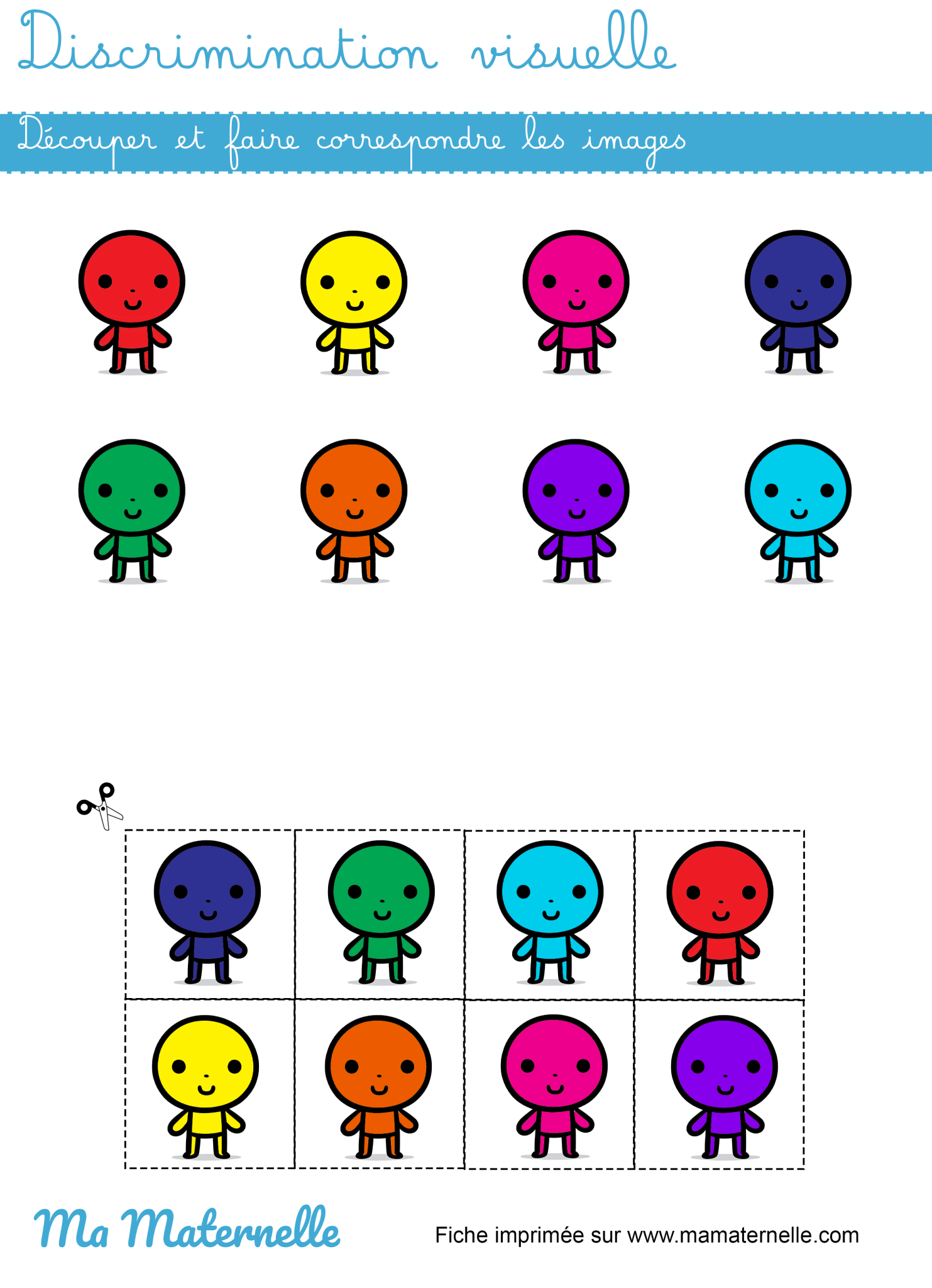 Discrimination visuelle : faire correspondre - Ma Maternelle