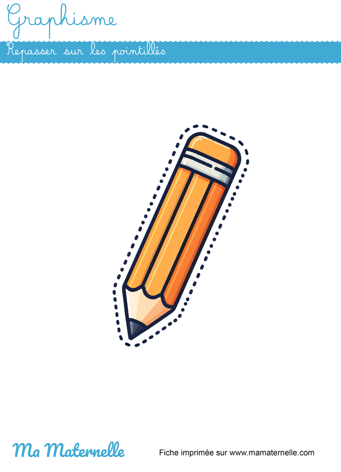 Graphisme : repasser sur les pointillés - Ma Maternelle