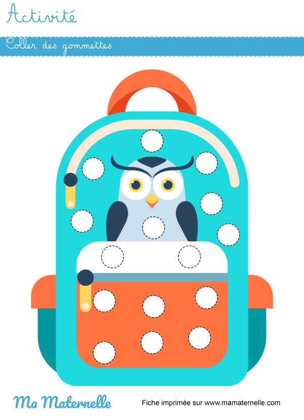 Activité : coller des gommettes - Ma Maternelle