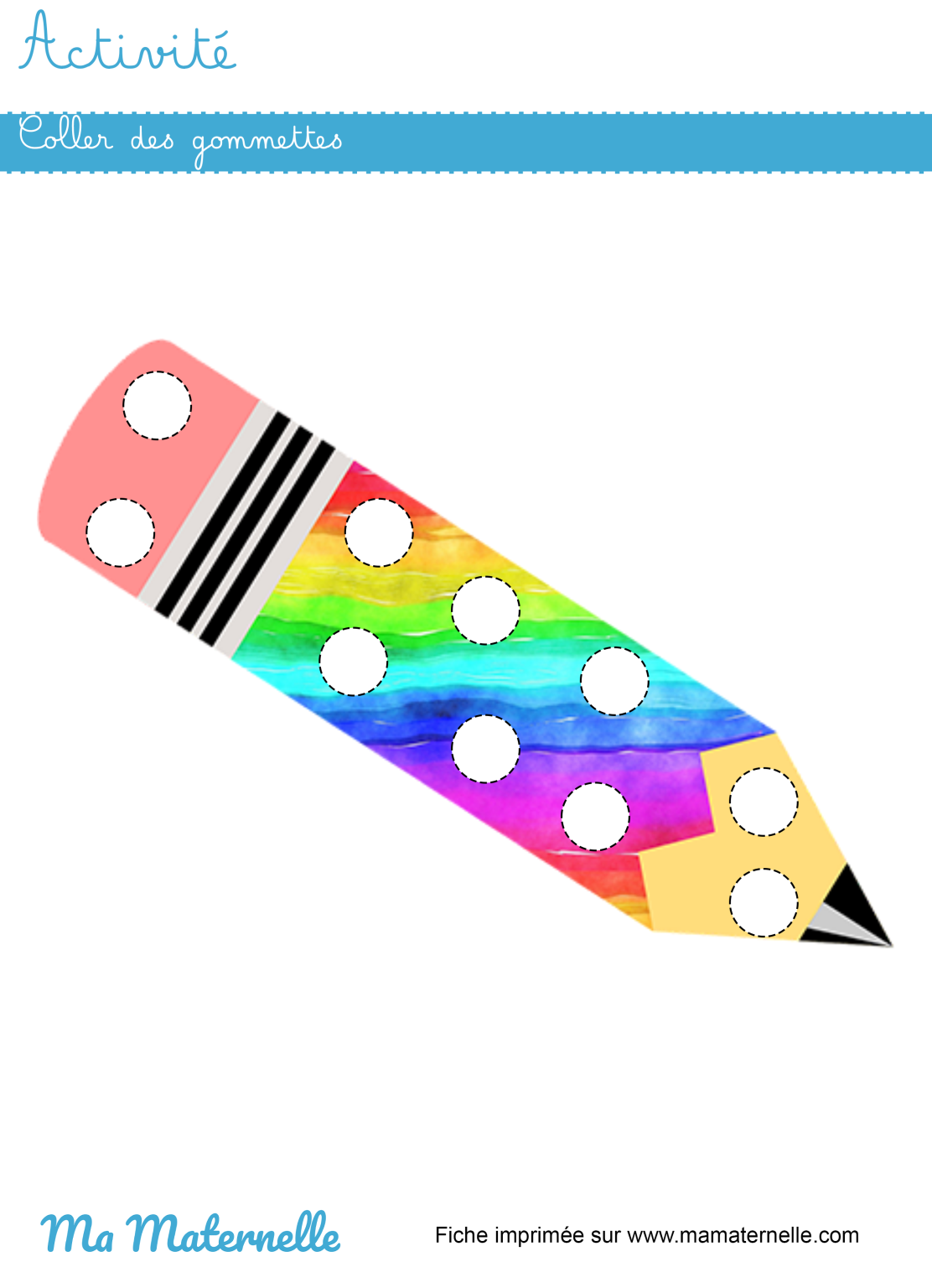 Activité : coller des gommettes - Ma Maternelle