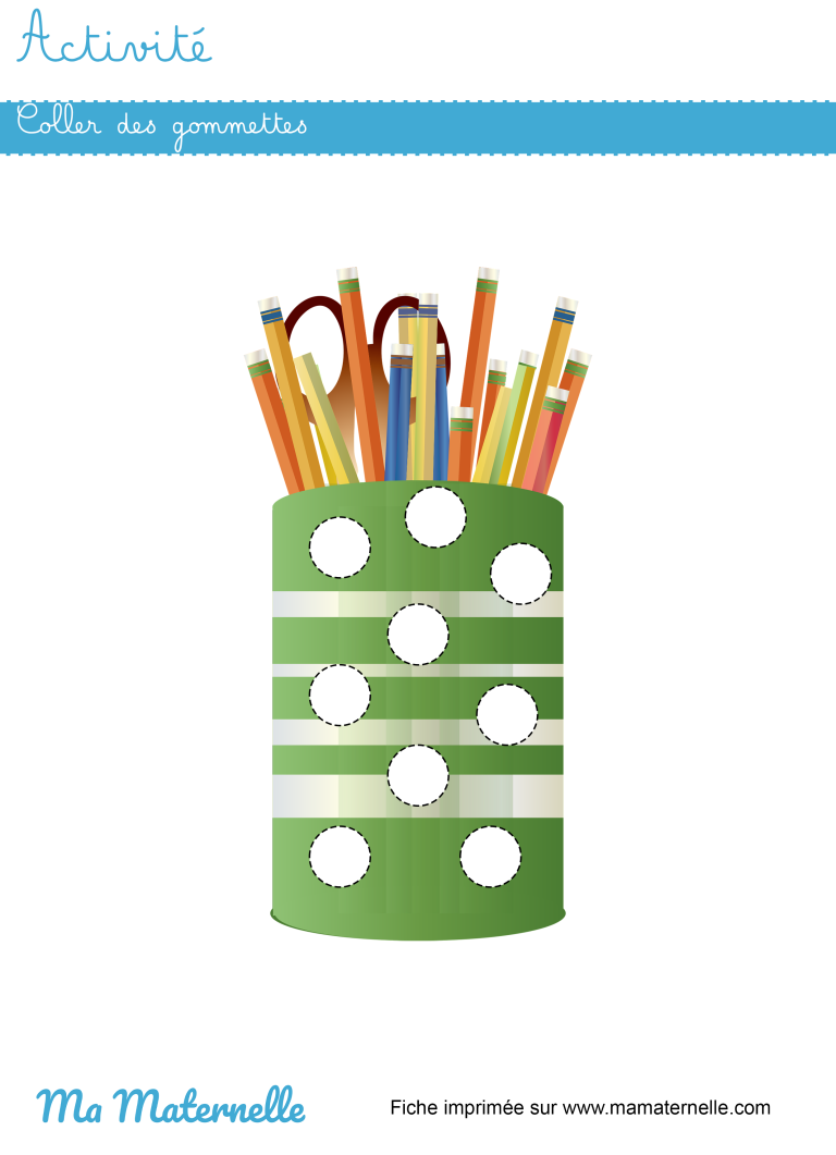 Activité : coller des gommettes - Ma Maternelle