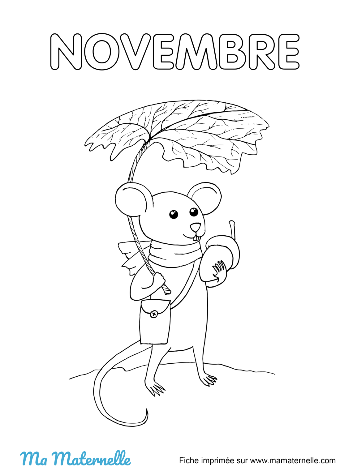 Coloriage du mois de novembre - Ma Maternelle
