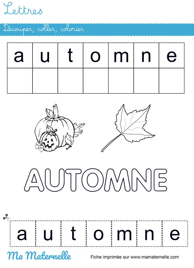 Lettres : découper, coller, colorier - Ma Maternelle