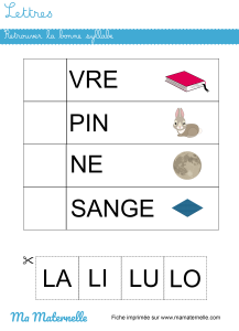 Lettres : retrouver la bonne syllabe - Ma Maternelle