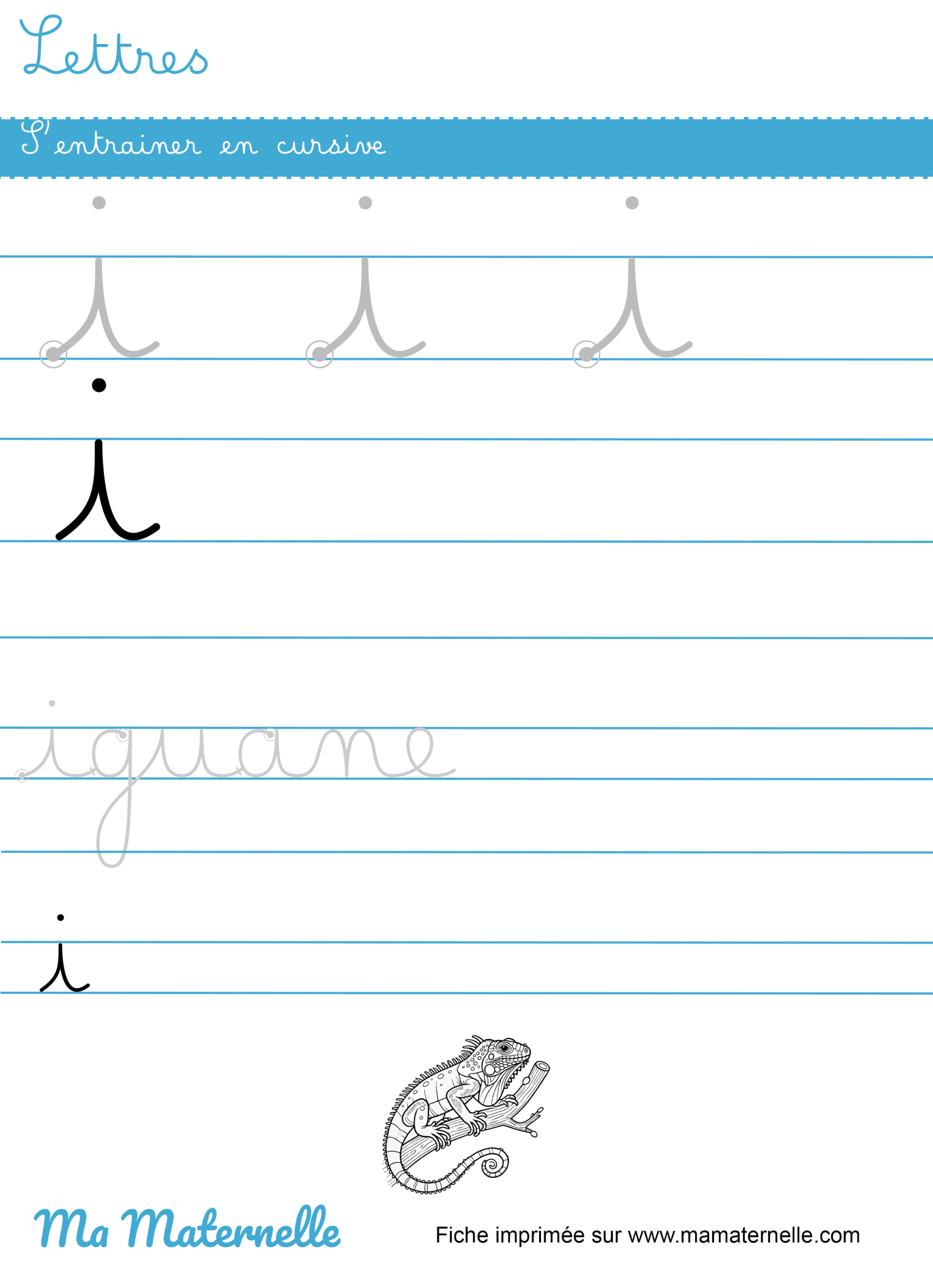 Lettres : s'entrainer en cursive - Ma Maternelle