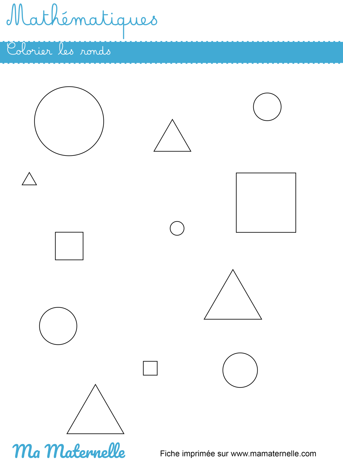 Mathématiques : colorier les ronds - Ma Maternelle