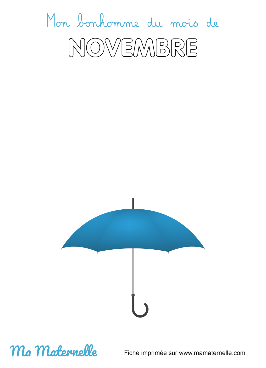 Mon bonhomme du mois de novembre - Ma Maternelle