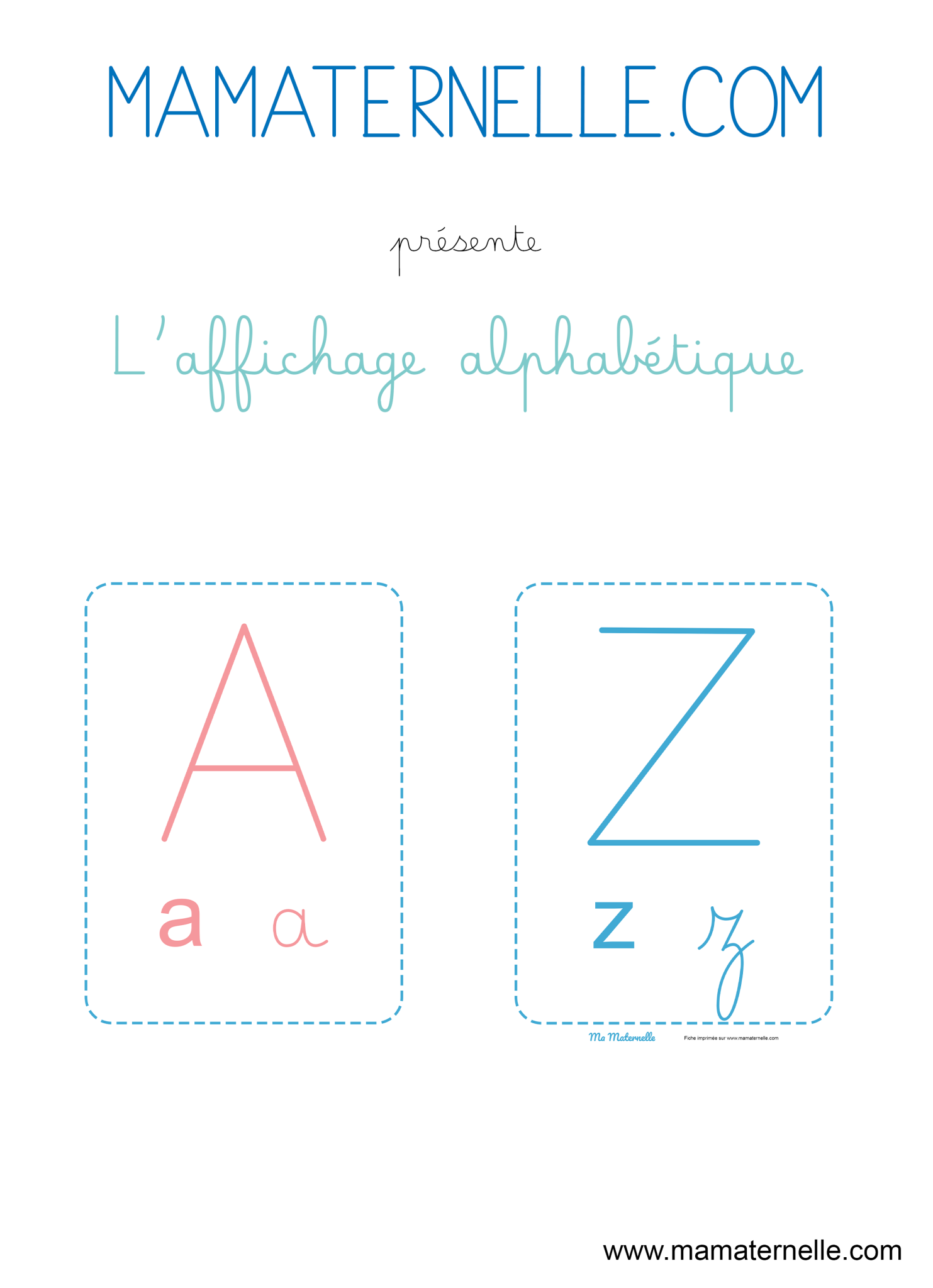 Affichage alphabétique - Ma Maternelle