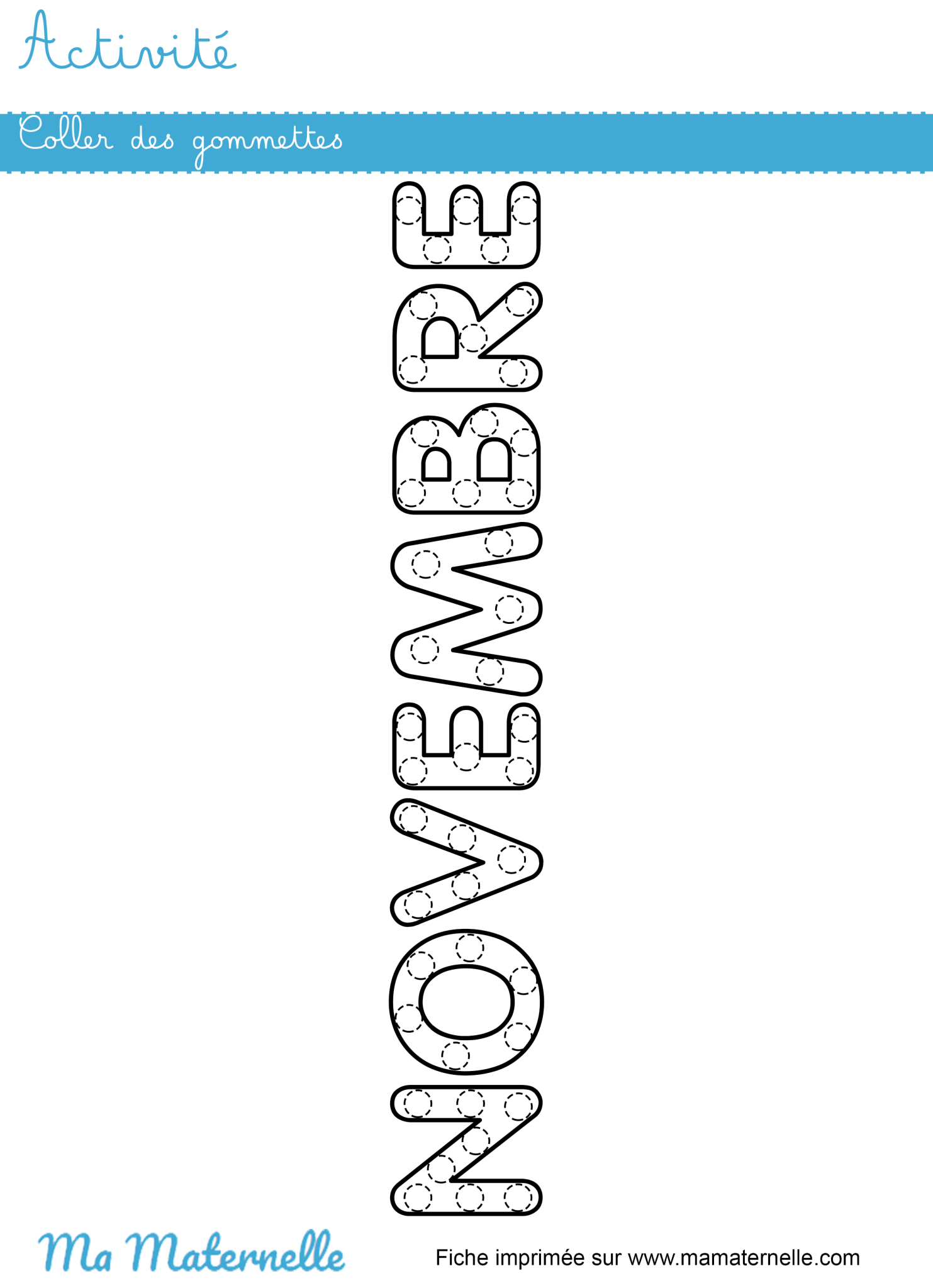 Activité : coller des gommettes - Ma Maternelle