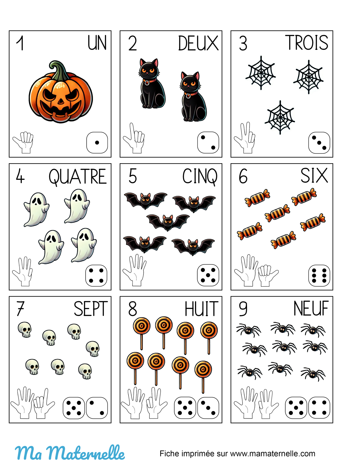 Mathématiques : les nombres version halloween - Ma Maternelle