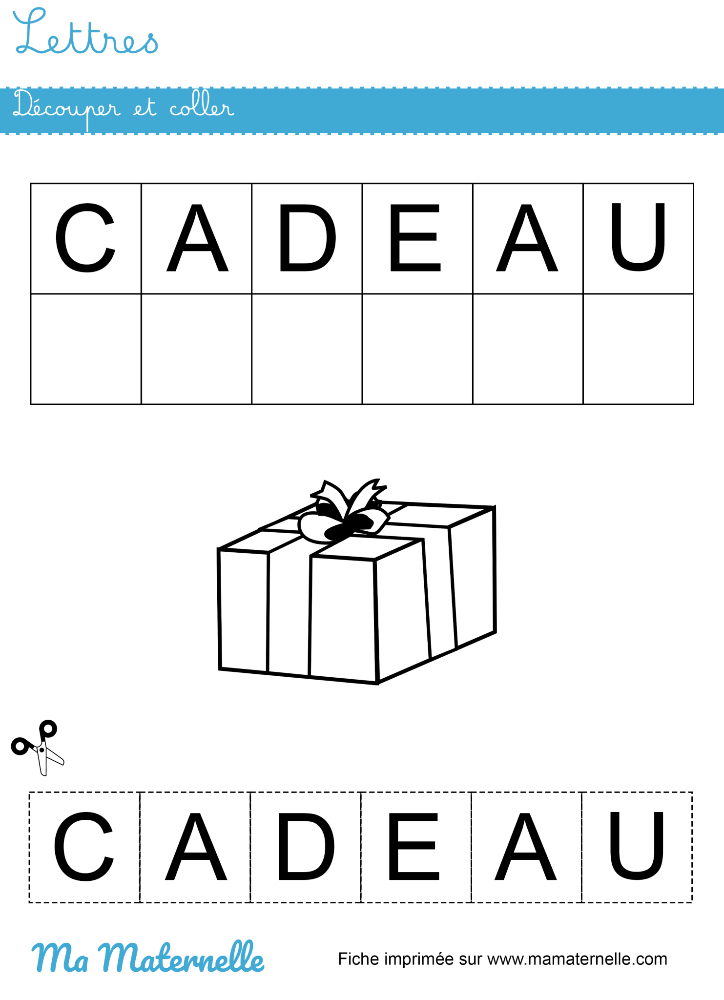 Lettres : découper et coller - Ma Maternelle
