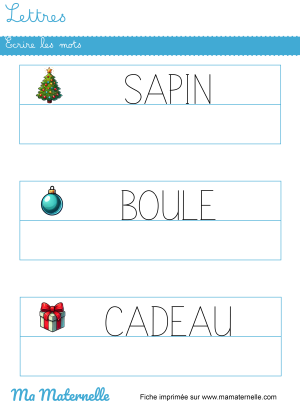 Lettres : écrire les mots - Ma Maternelle