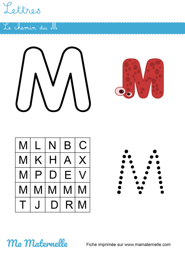 Lettres : le chemin du M - Ma Maternelle