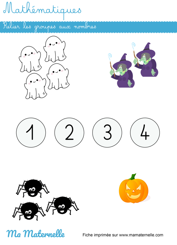 Mathématiques : relier les groupes aux nombres - Ma Maternelle