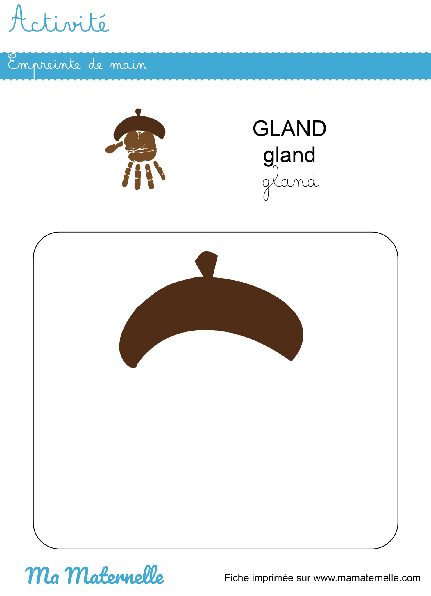 Activité : empreinte de main - Ma Maternelle