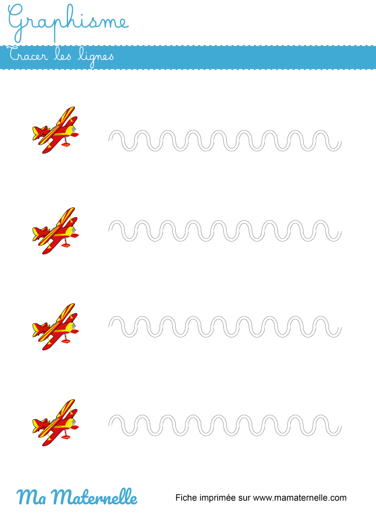 Graphisme : tracer les lignes - Ma Maternelle