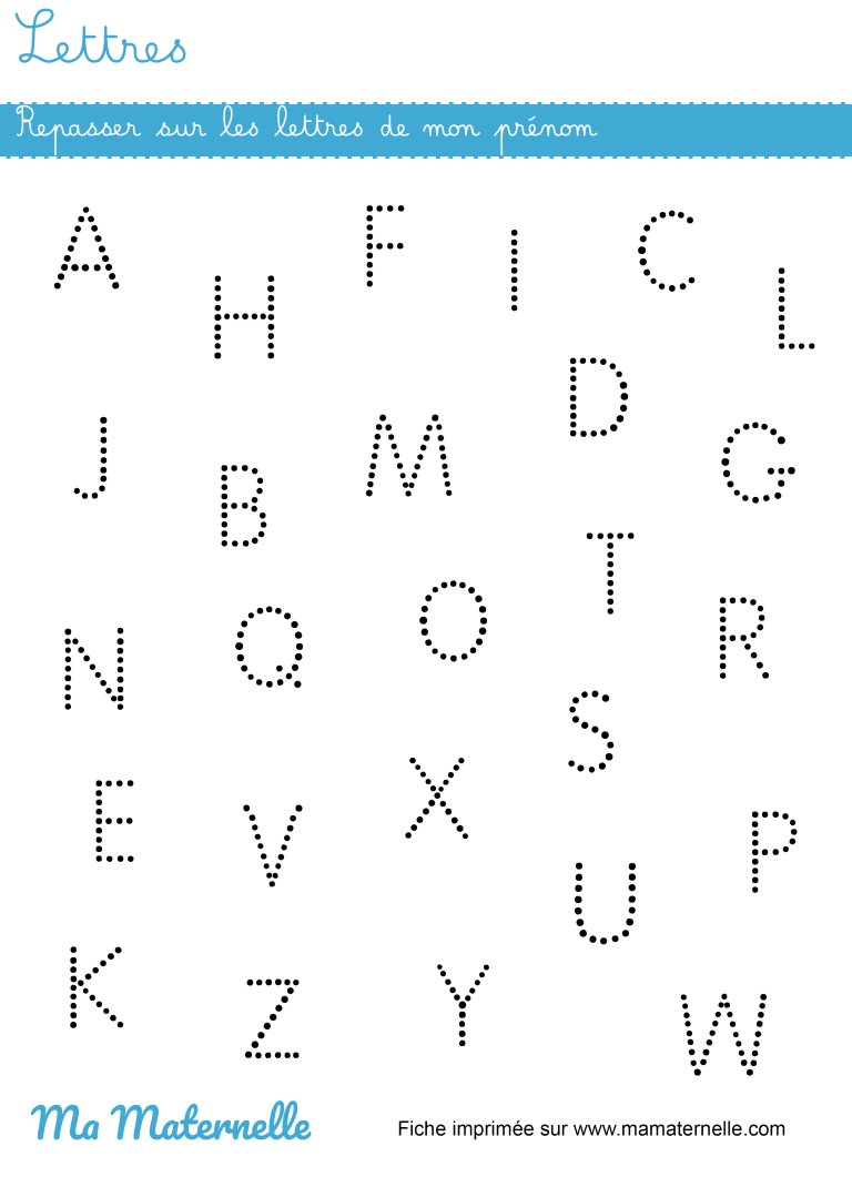 Lettres : repasser sur les lettres de mon prénom - Ma Maternelle