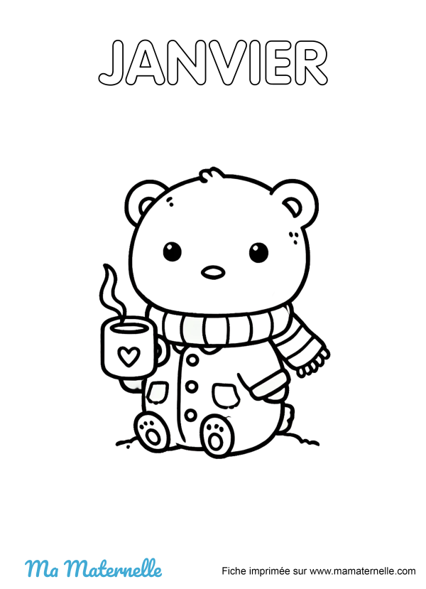 Coloriage du mois de Janvier - Ma Maternelle